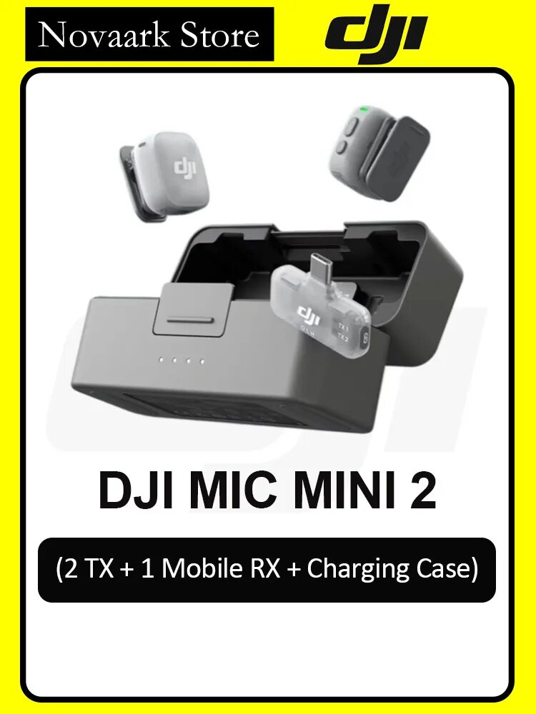 DJI Микрофон для подкастов DJI Mic Mini 2 (2 TX + 1 Mobile RX + Charging Case), черный матовый
