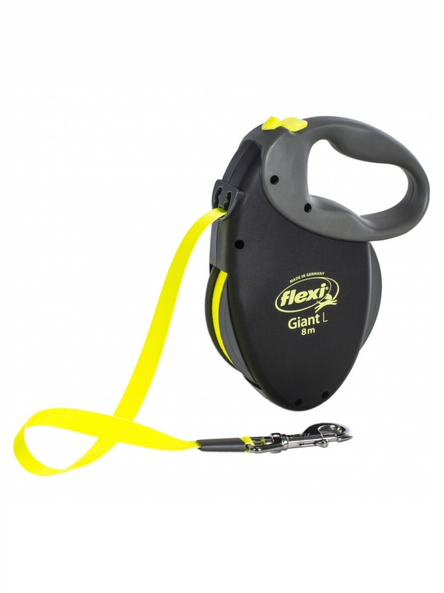 Поводок-рулетка Flexi Giant Neon L, 8 м, 50 кг, светоотражающий