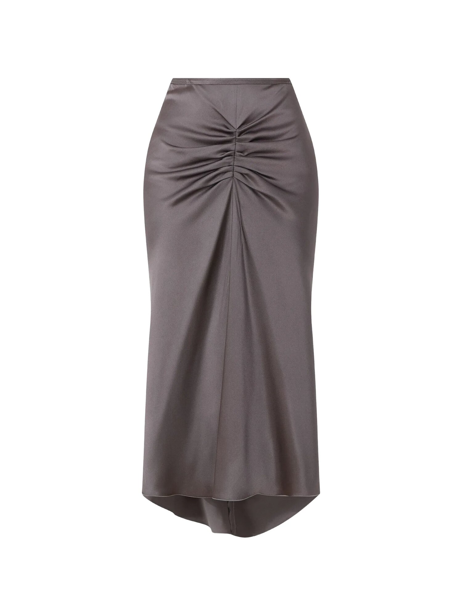 Юбка Bela ruched satin midi skirt
