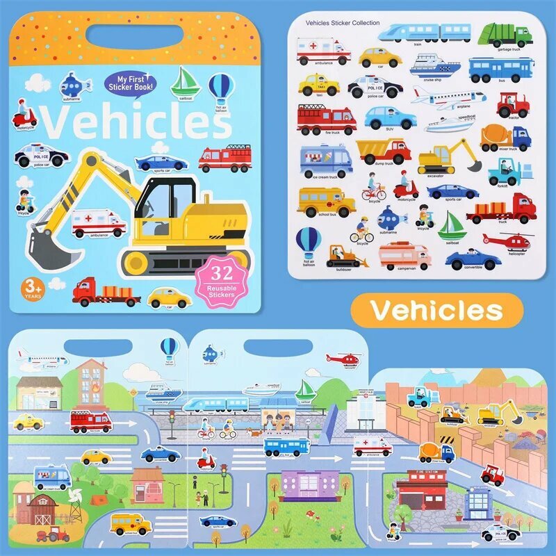 Водонепроницаемые наклейки CHENJ для детей Vehicles