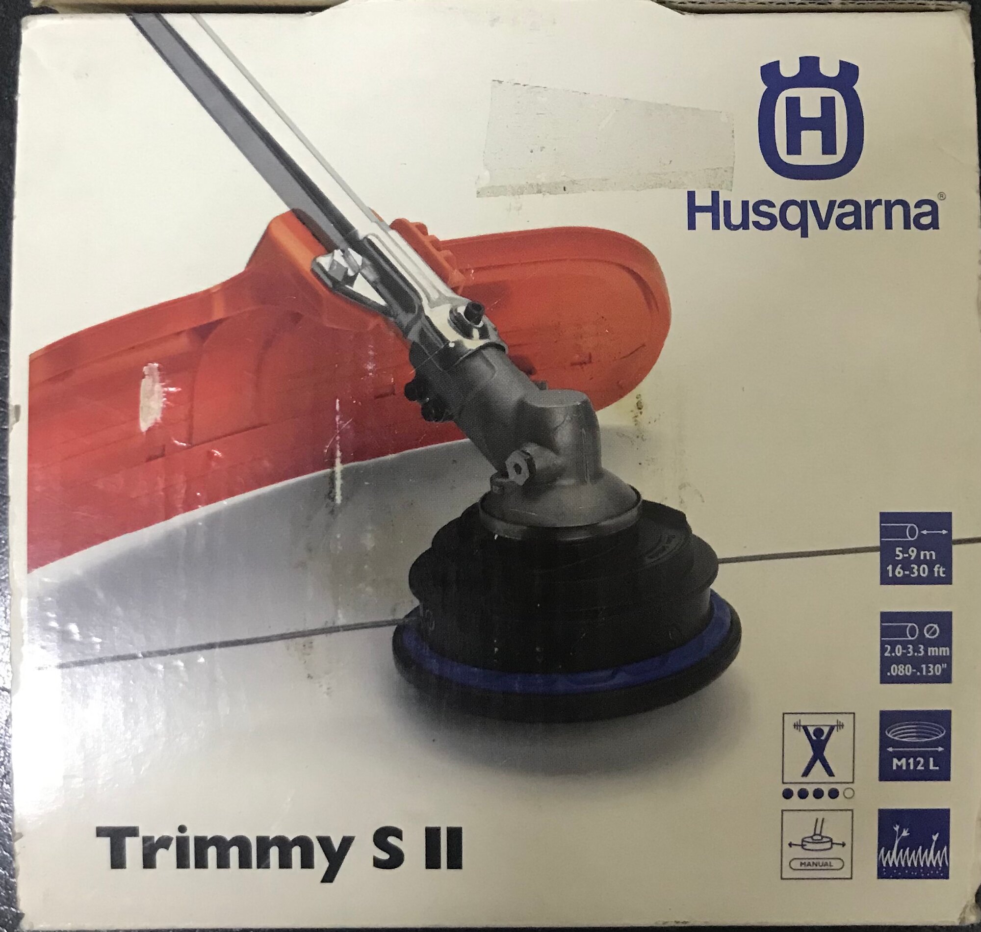 Триммерная головка Husqvarna Trimmy S II М12x1.75, ручная подача, для лески 2.4-3.3 мм, оригинал арт. 5784478-01