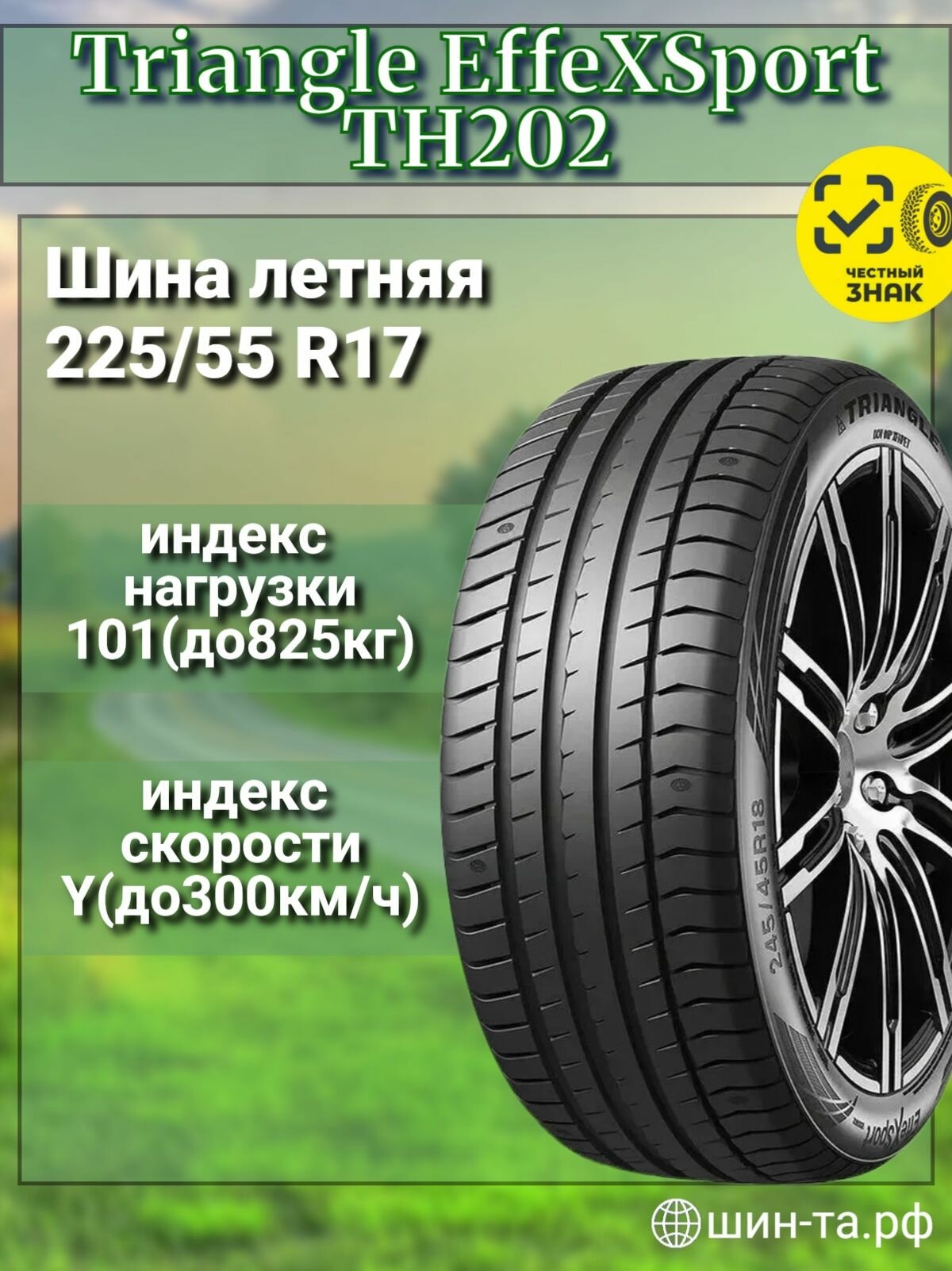 Шина легковая летняя Triangle EffeXSport TH202 225/55 R17 101 Y
