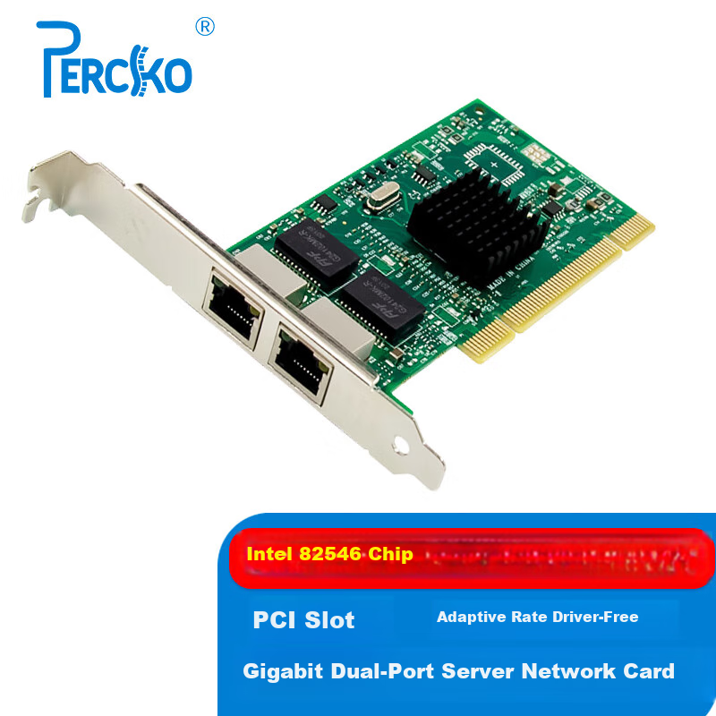 PERCKO Intel 82546 чип PCI Gigabit двойной порт серверная сетевая карта для ROS бездискового роутера совместимая с