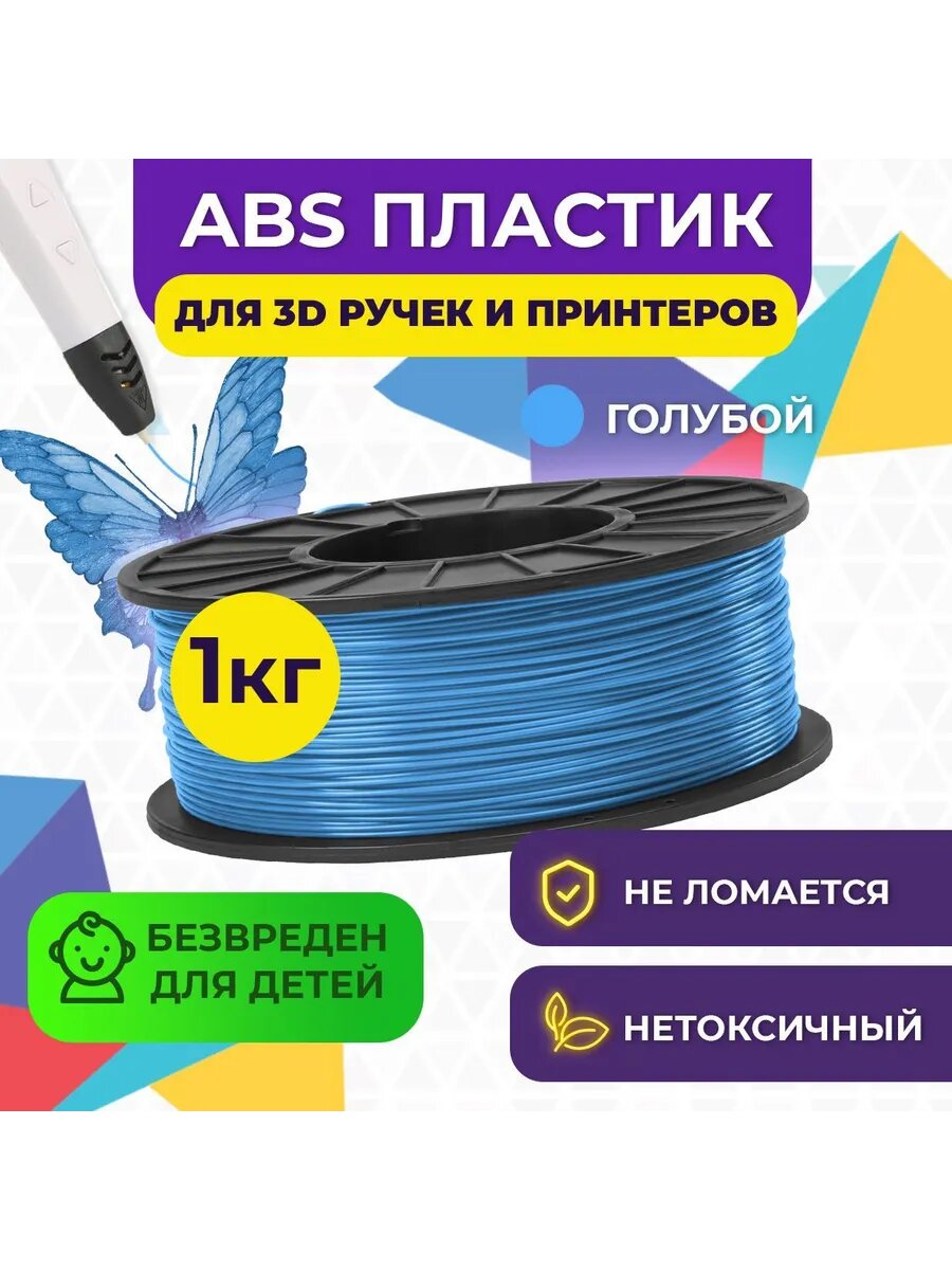 Funtastique ABS пластик для 3D принтера 1.75 мм 1 кг голубой