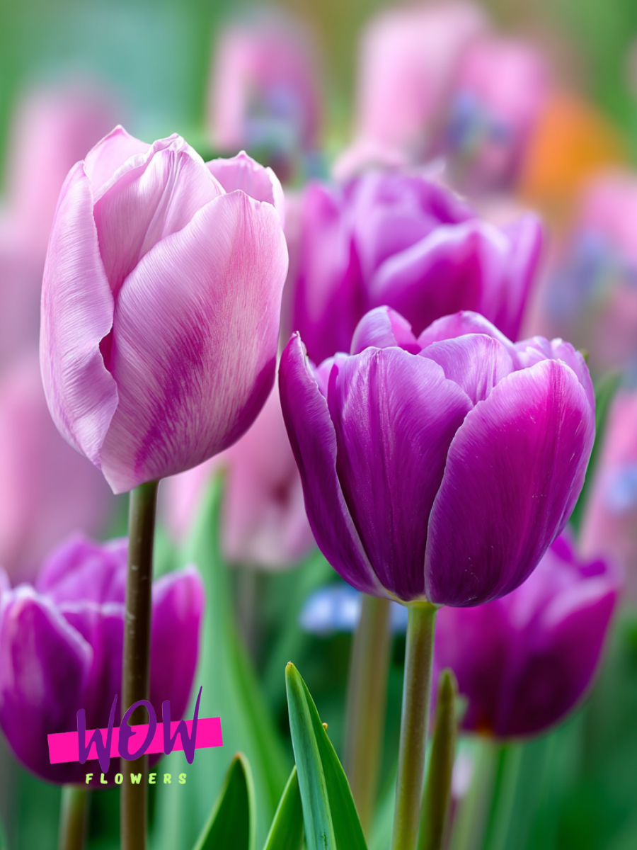 Луковицы цветов, WOW FLOWERS, TWIN Тюльпаны Блю Даймонд 1шт-Кэнди Принц 1шт (2 луковицы)