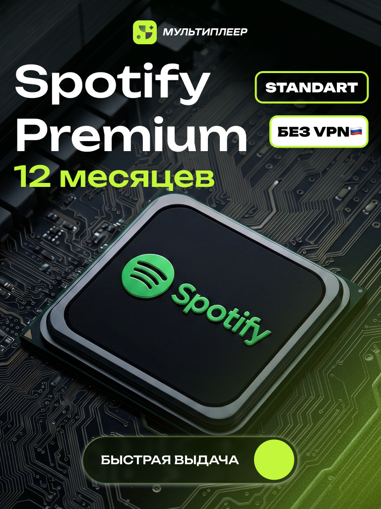 Подписка Spotify Premium на 12 месяцев, Standard, оформление подписки, индивидуальная, активация