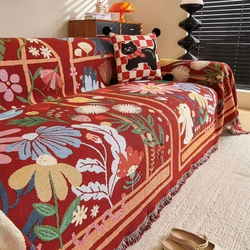 Покрывало на диван FAFY, покрывало на кровать, стиле INS с абстрактной живописью бабочек и цветов, размер 180X230CM