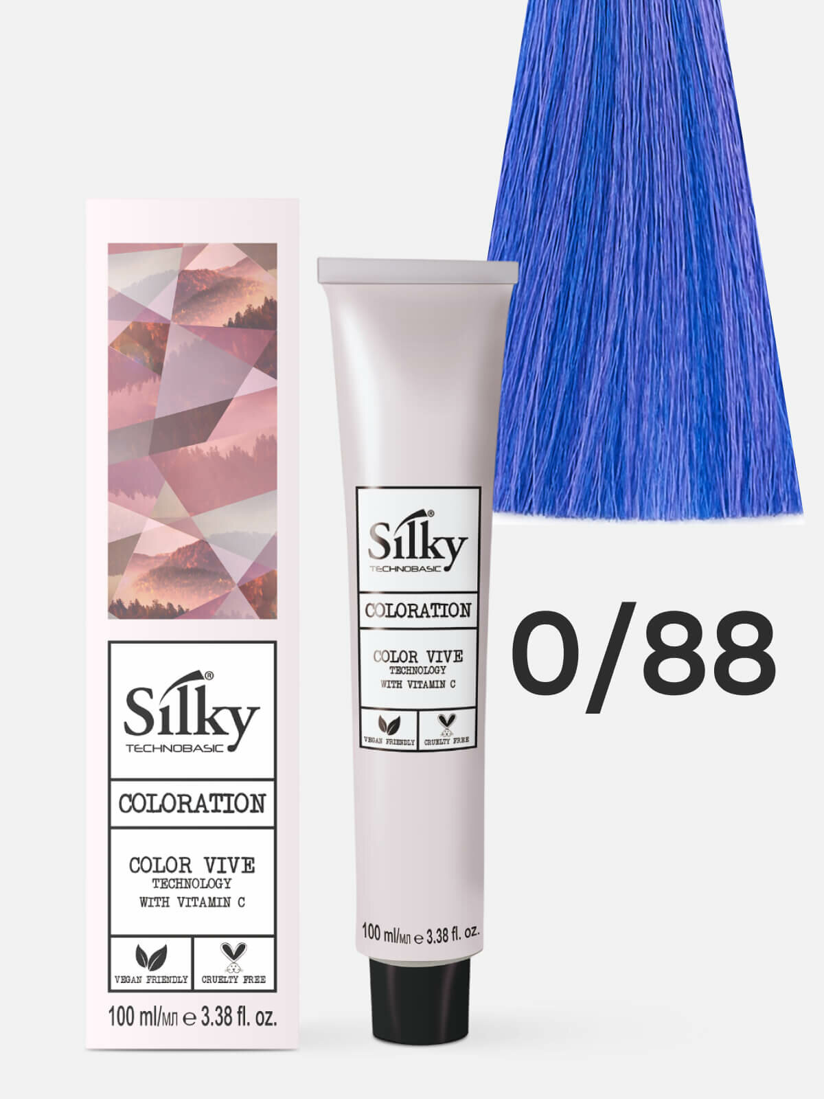 Крем - краска для волос профессиональная Silky Color Vive/Ultralift 0/88 Усилитель Синий, 100 мл