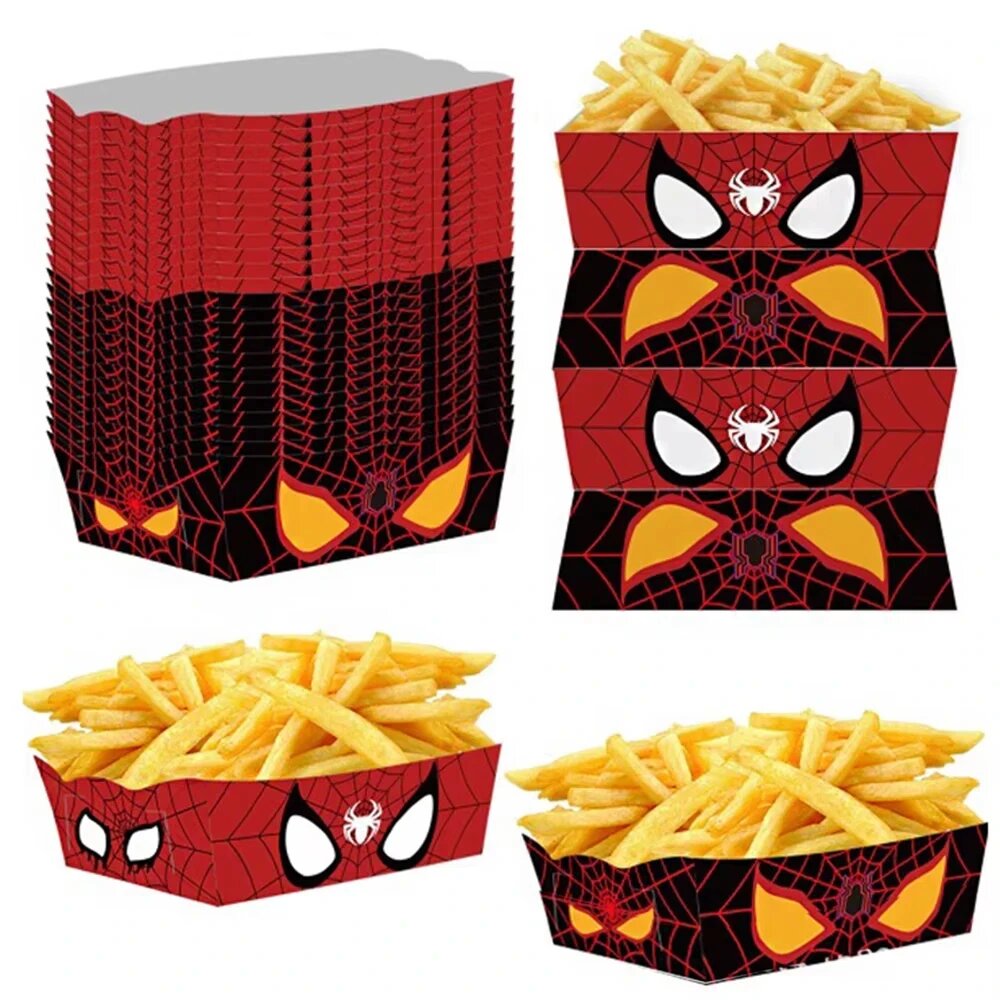 Бумажные подносы для еды Spiderman Fondjoy 12PCS