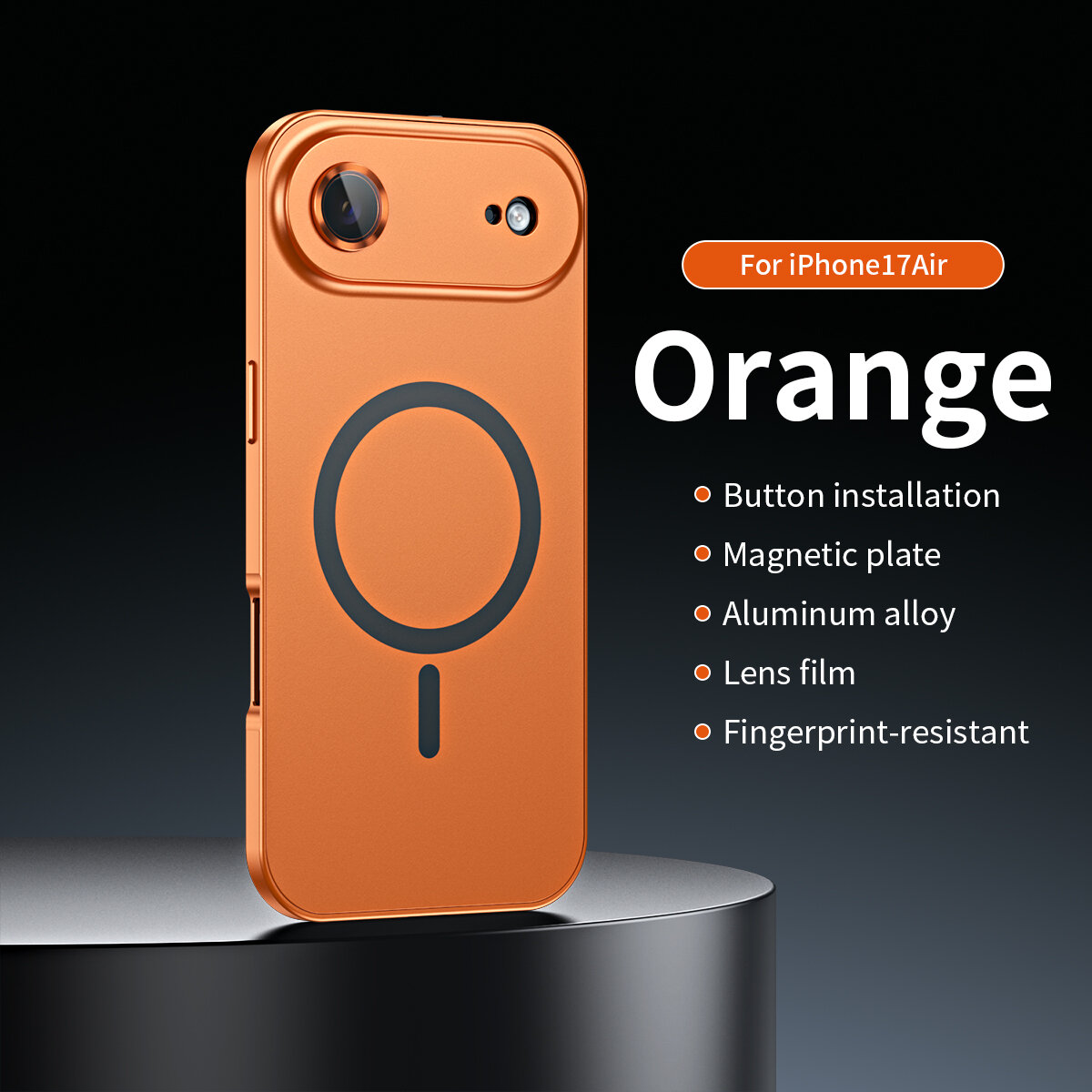 Чехол Для Apple iPhone 17 Air / Айфон 17 Air, матовая поверхность, чехол-кардиомонитор, поликарбонат (PC), защита камеры, ударопрочный, усиленные углы, Apple, Apple iPhone 17 Air, orange,