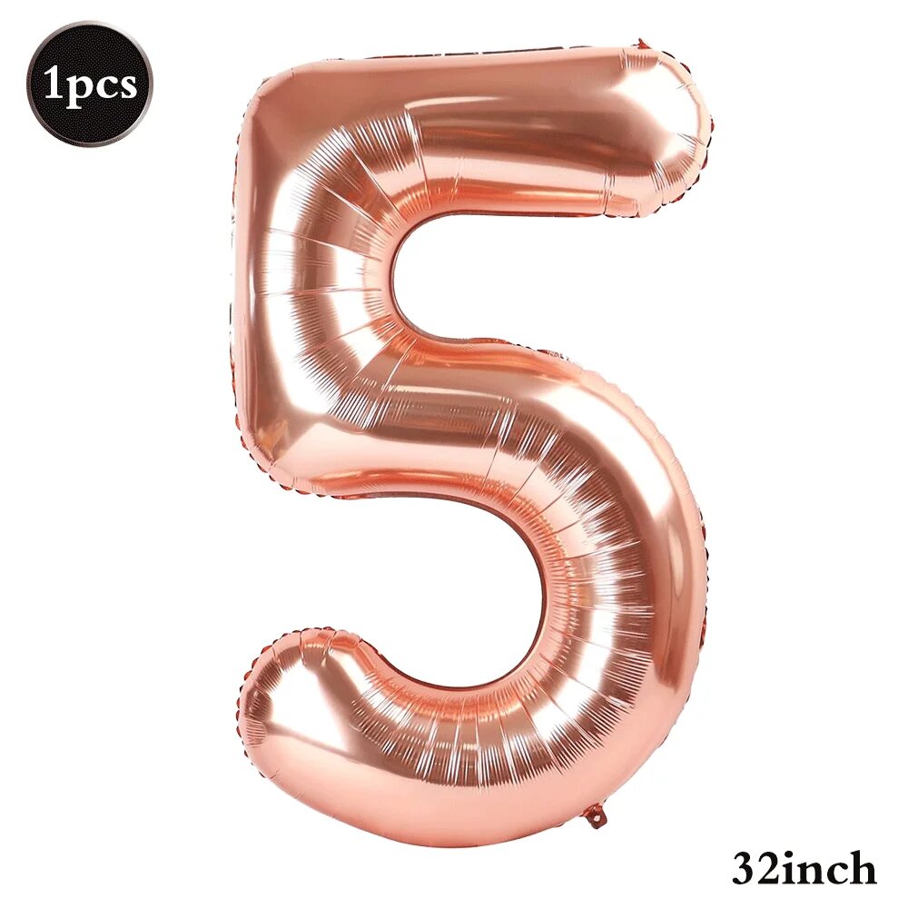 Шарик цифра 5 Rose Gold 32 дюйма