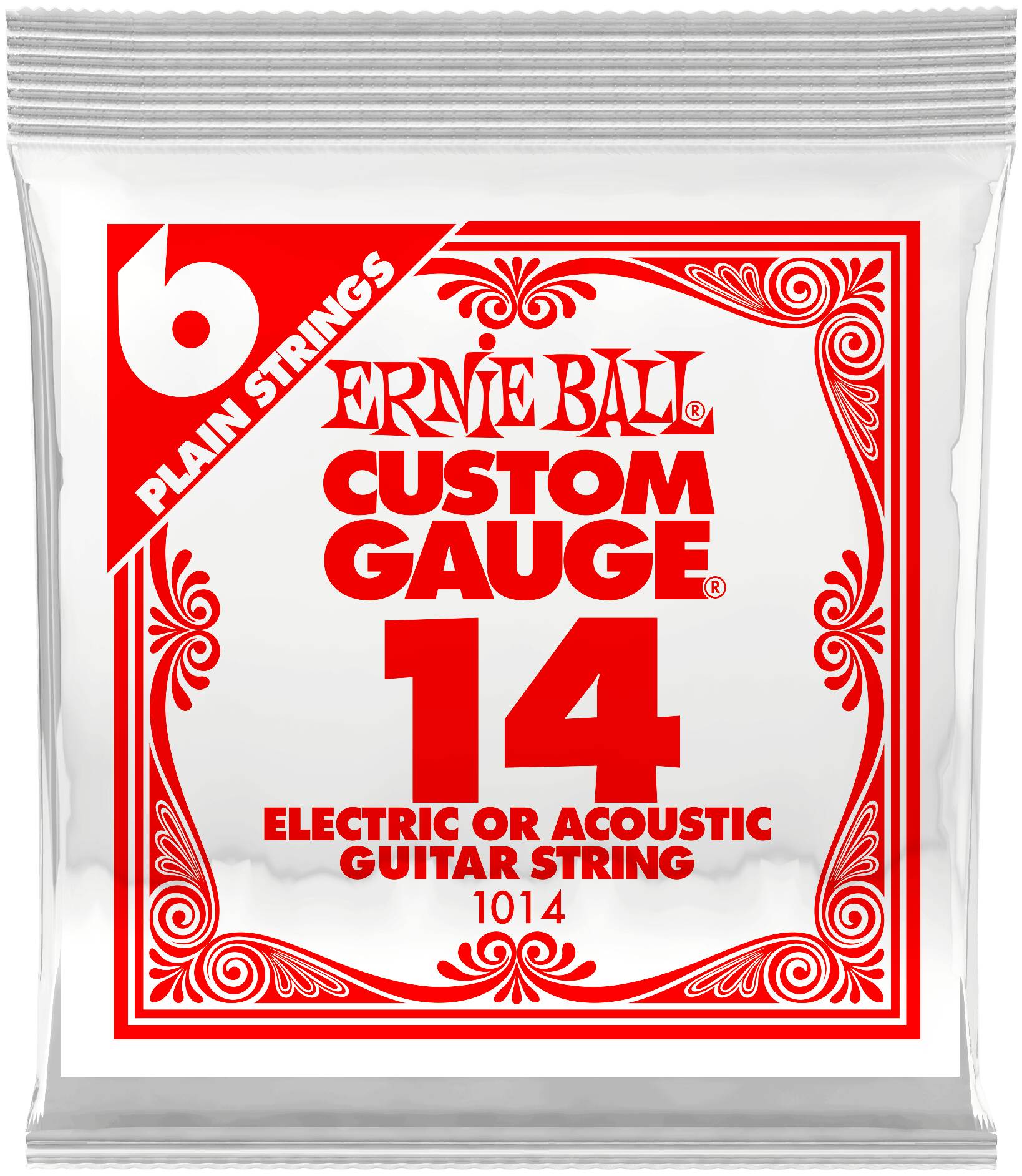 ERNIE BALL 1014 Plain Steel .014 - Струна одиночная для акустической и электрогитары