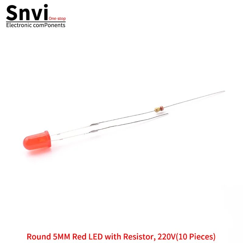 Светодиодные бусины индикатора SNVI 220В красный/зеленый 3мм/5мм 5MM Red LED