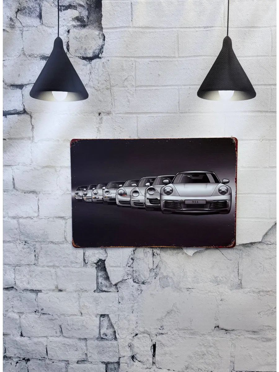 Декор на стену табличка металлическая Porsche