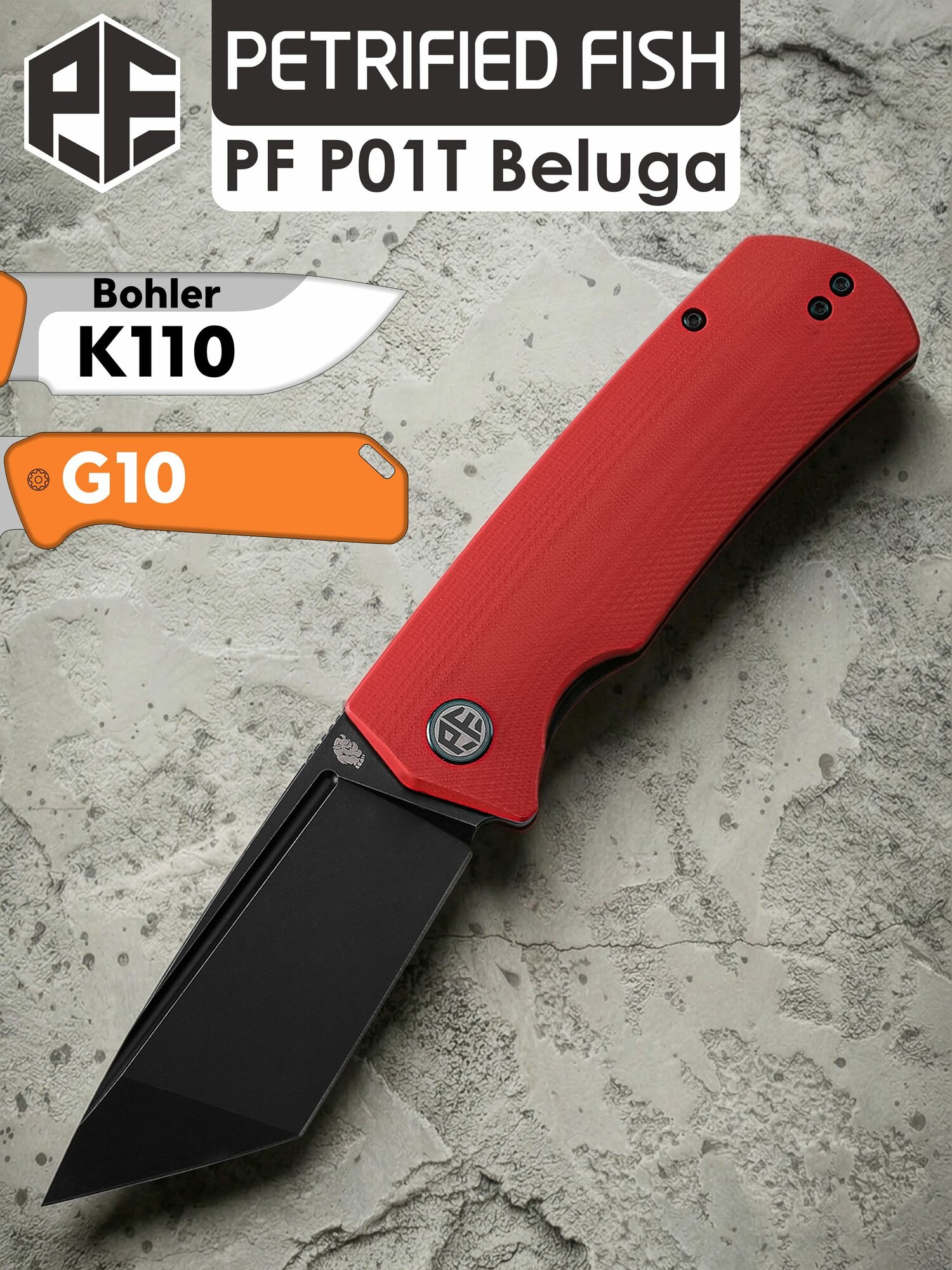 Складной нож Petrified Fish Beluga Tanto PFP01TRDW