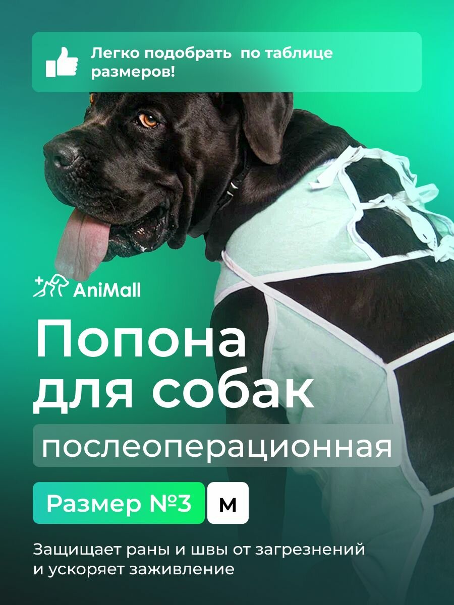 Попона для собак послеоперационная №3 AniMall размер 3 после операции