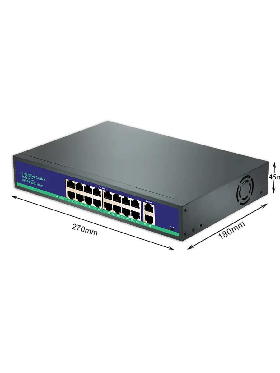 Коммутатор CARCAM Standard 16+2 Full Gigabit PoE Switch (ССG1620GB) — фото 1