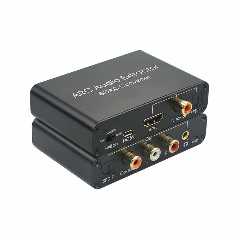 Аудиоадаптер ARC 192 КГц Аудиоэкстрактор HDMI Цифро-Ана