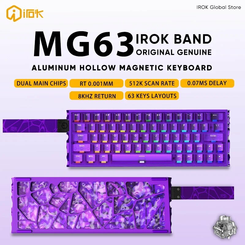 Игровая магнитная механическая клавиатура IROK MG63 60% MG63 Purple