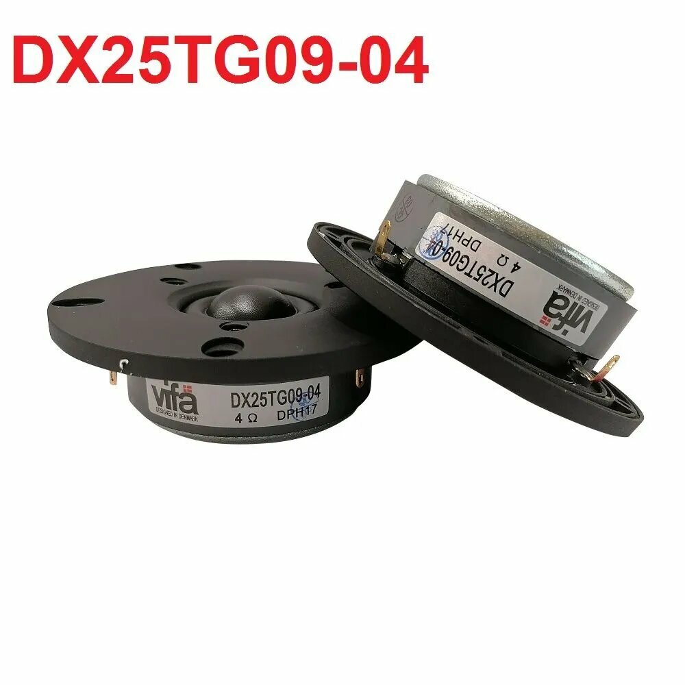 Vifa DX25TG09-04 4-дюймовые твитерные динамики с шелковой мембраной с черным покрытием, 4 Ом/100 Вт, Диаметр 104 мм