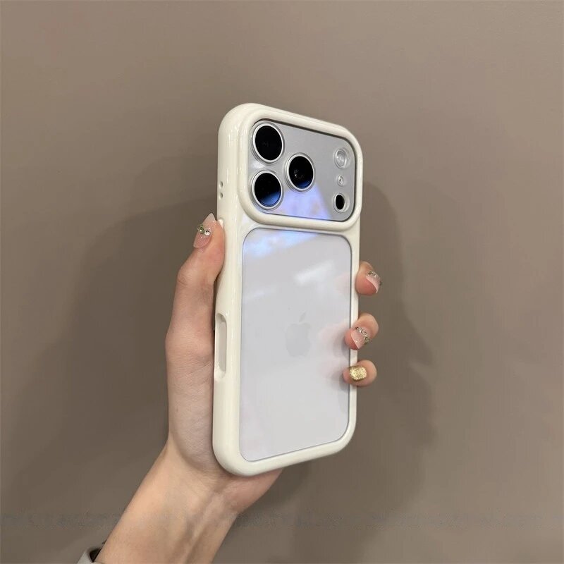 Роскошный ударопрочный прозрачный акриловый чехол для iPhone 11 12 13 14 Айфон 16 Про, Белый, белый