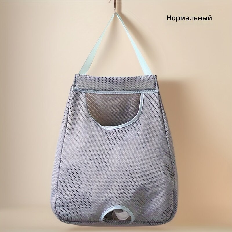 Настенный сетчатый мешок для хранения мусорных пакетов, моющийся, серый