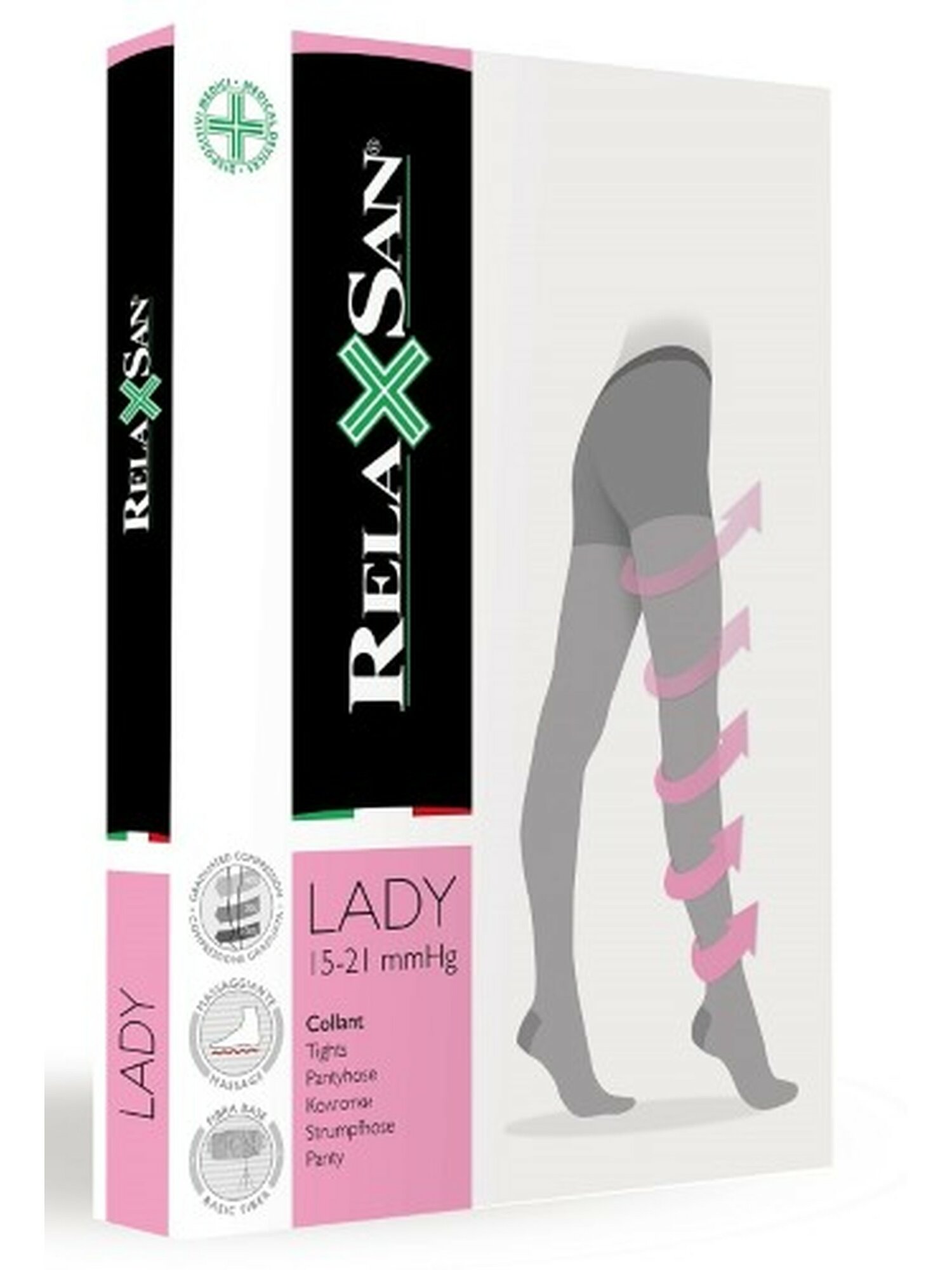 RELAXSAN LADY колготки компрессионные COLLANT 15-21mmHg S3/NERO