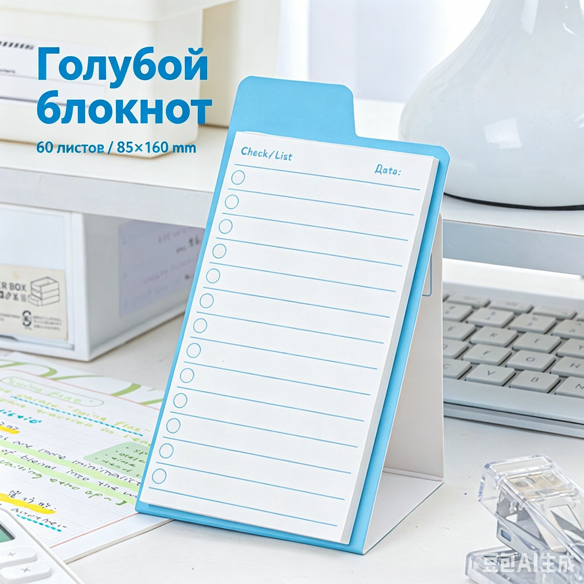 Мини блокнот-стенд (настольный), стикеры для заметок, легко отрываются (без клея), для планов и дел, яркие цвета, школьникам начальных классов