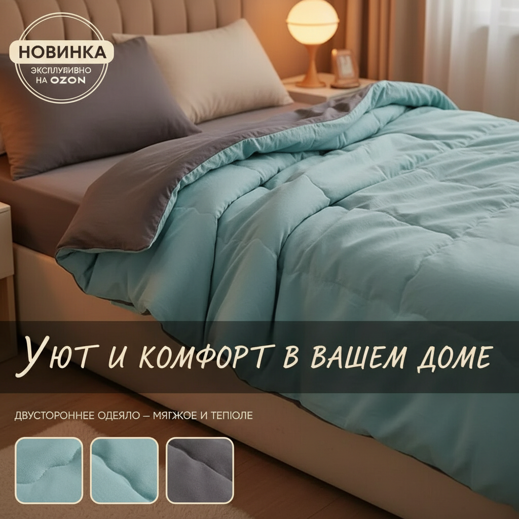 Хлопковое одеяло с кондиционерным эффектом 140x200 см летнее легкое