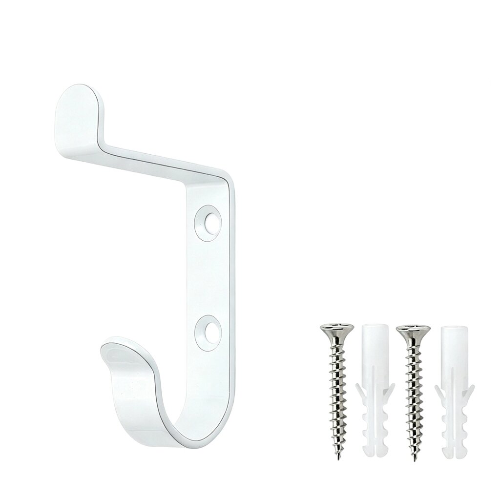 Metal Wall Hook Cold Rolled Steel Coat Hook with Anchors and Screws, Indoor for Closet Bathroom Use