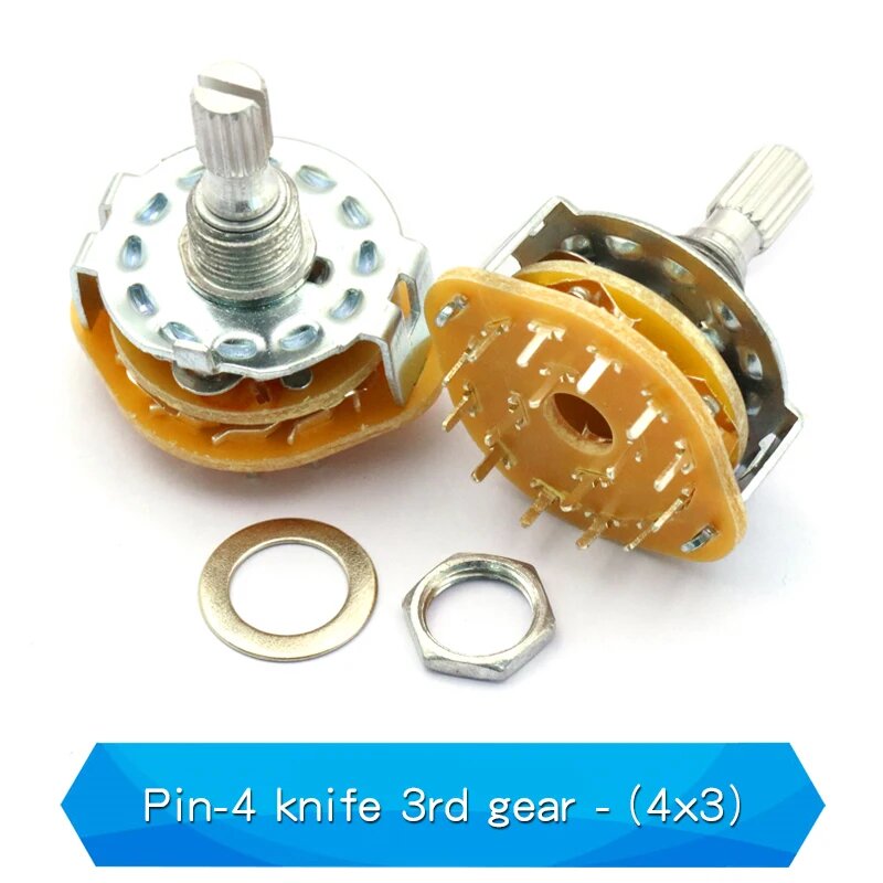RS25 6 мм полосовой переключатель Pin 4 knife 3 gear