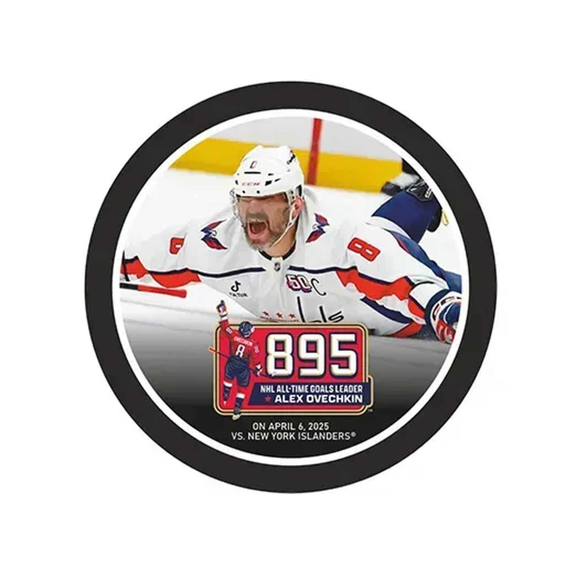 Шайба Игрок НХЛ OVECHKIN 895 лежа на льду после гола 1-ст. (2)