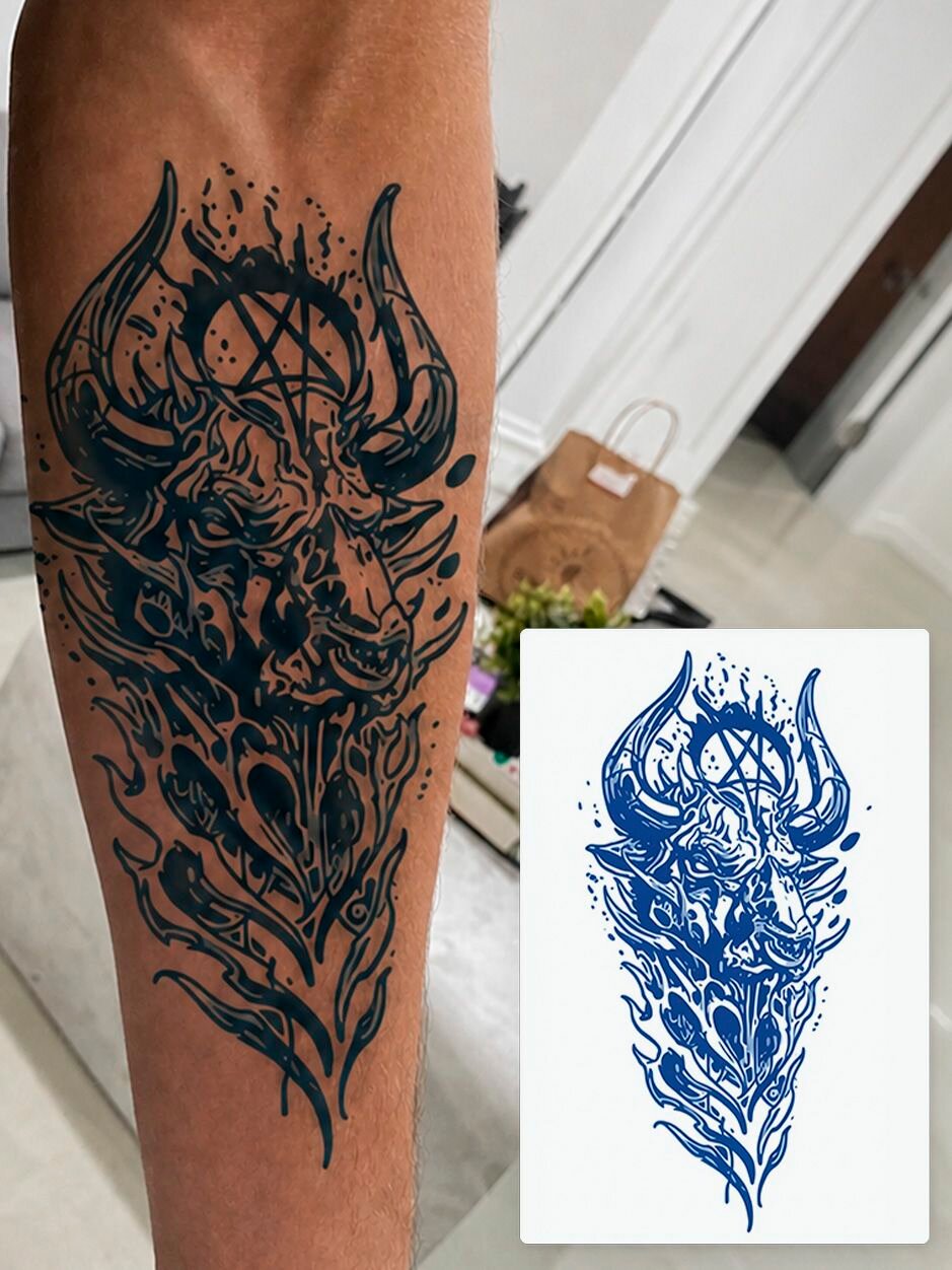 Tattoo'шки Временная тату без пленки 11*18см (темнеет через 24 часа) временная татуировка без пленки 11x18см темнеет через сутки