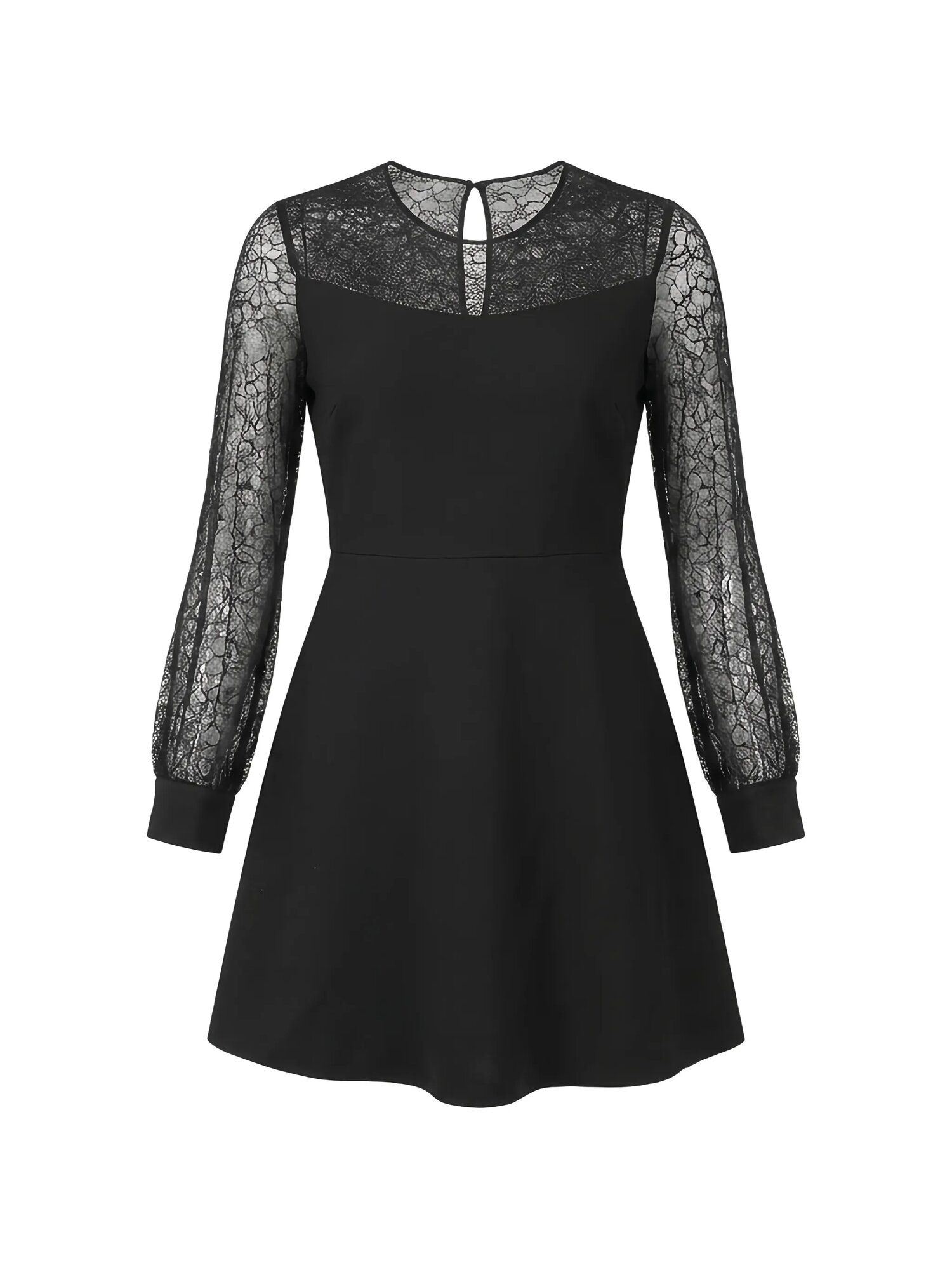Платье Lace-panel long-sleeve mini dress