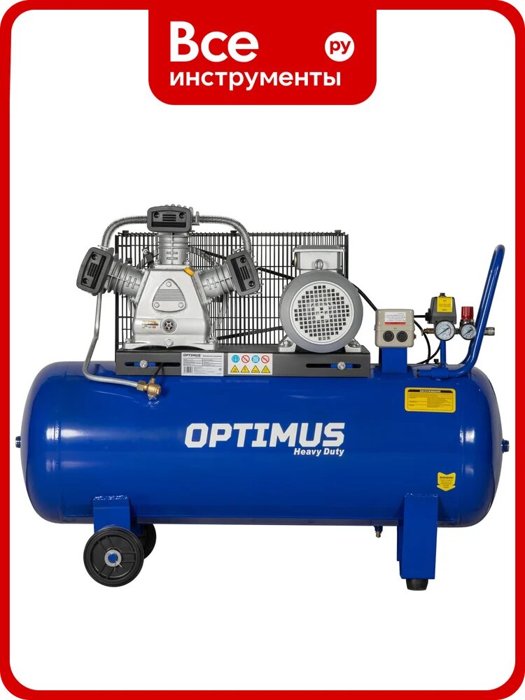 Компрессор поршневой OPTIMUS 580л/мин, 3кВт, 380В, ресивер 150л OPT-301558