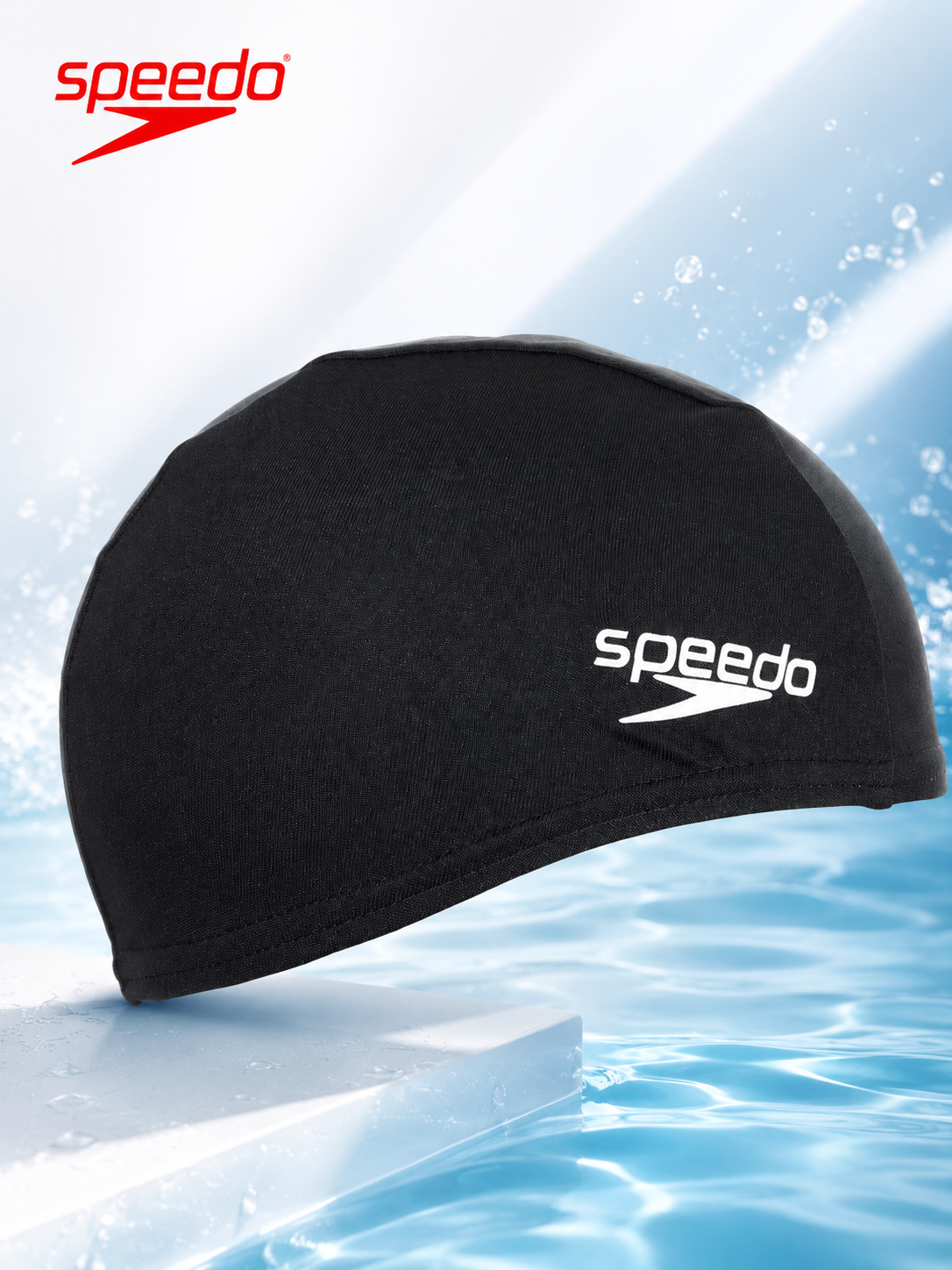 Шапочка для плавания Speedo Polyester Cap Jr, детская, черный цвет