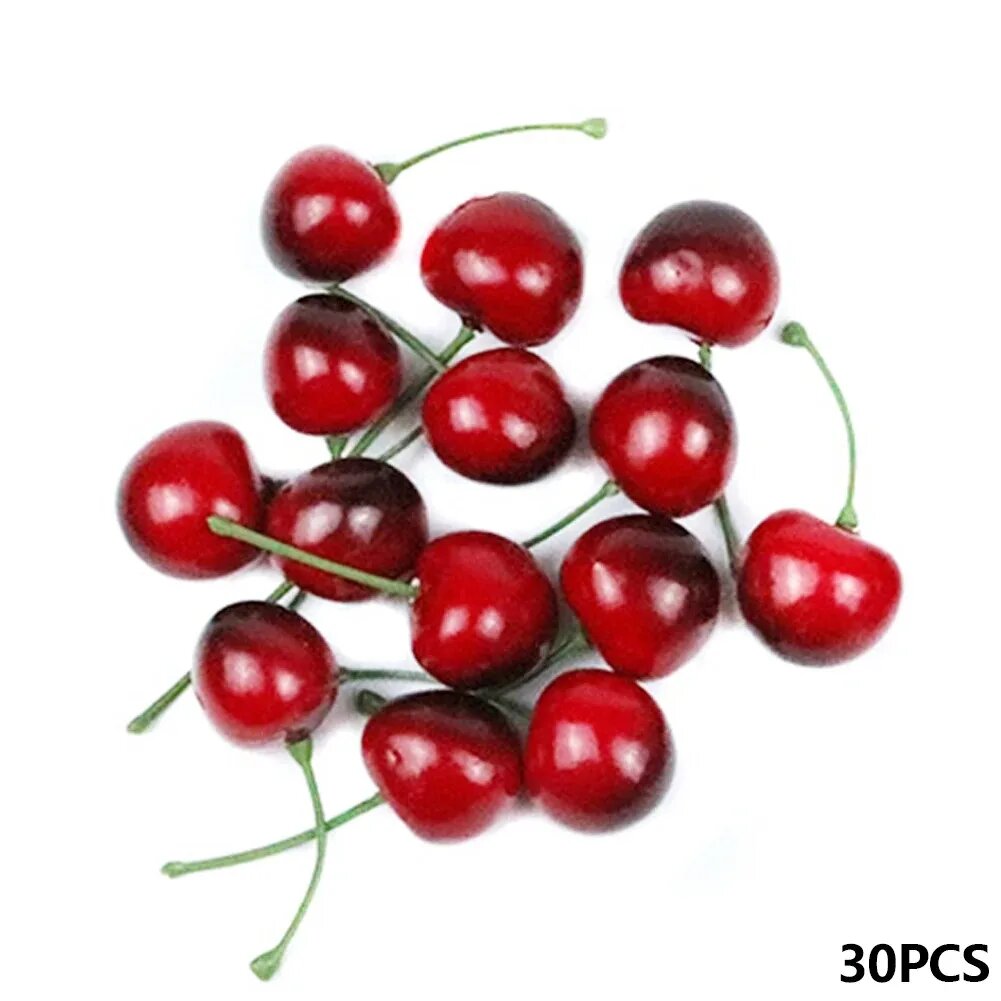 Искусственные вишневые плоды, 30 шт. Dark Red
