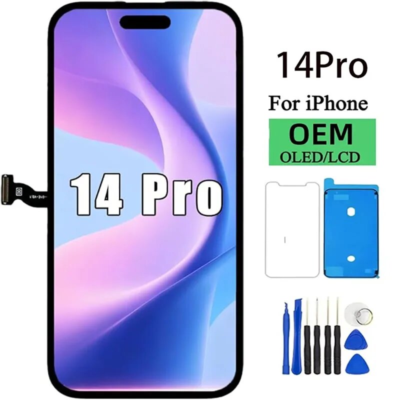 Дисплей для iPhone 14 Pro, ЖК-экран OLED 6,1 дюйма, сменный экран FHD, сенсорный экран, 14Pro incell