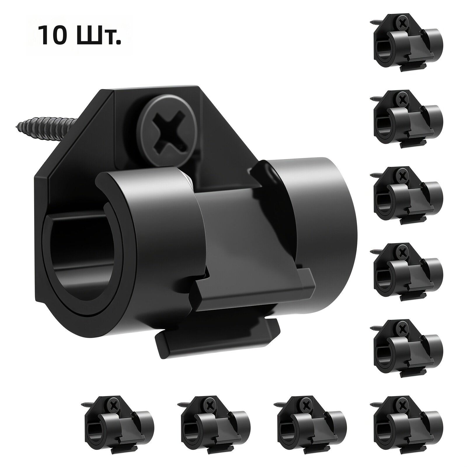 Настенные крючки-держатели для проводов, 10 шт, УФ-стойкие, для уличных световых гирлянд, для декора внутри и снаружи, для Рождества и Хэллоуина