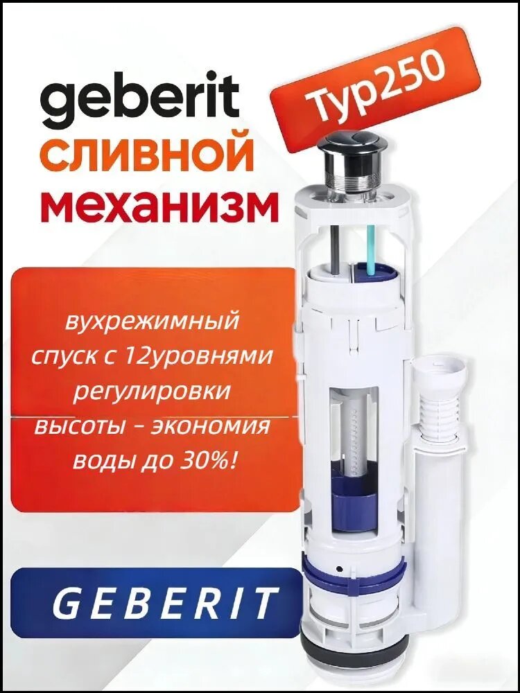 Качественный сливной механизм Geberit TYP250 для унитаза