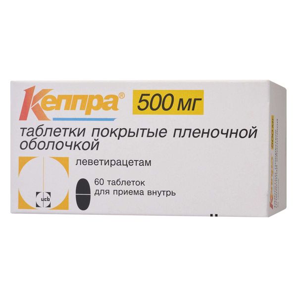 Кеппра таблетки п/о плен. 500мг 60шт