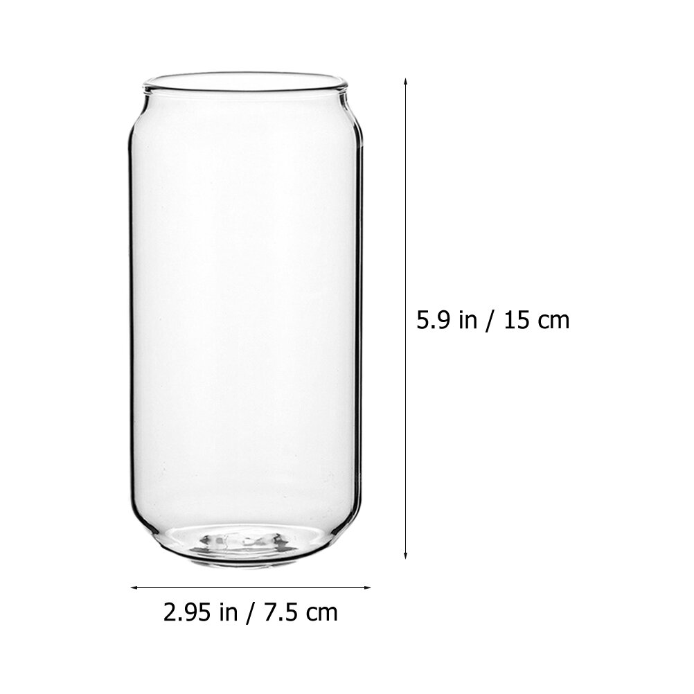 Стаканы Для Напитков Из Прочного Стекла 2 Штуки 15X7 5Cm Белый Цвет