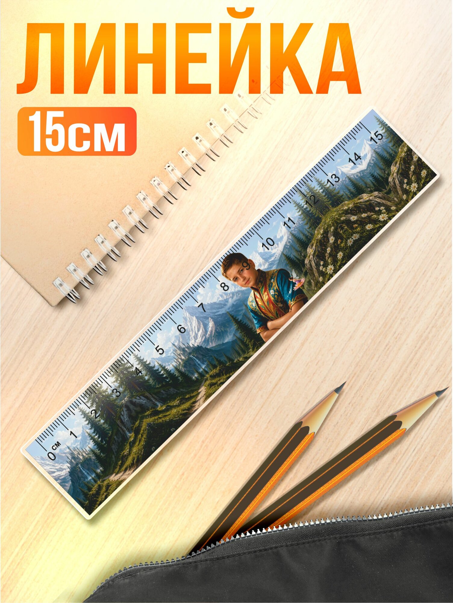 Линейка 15 см Толя саммер мем тикток прикол