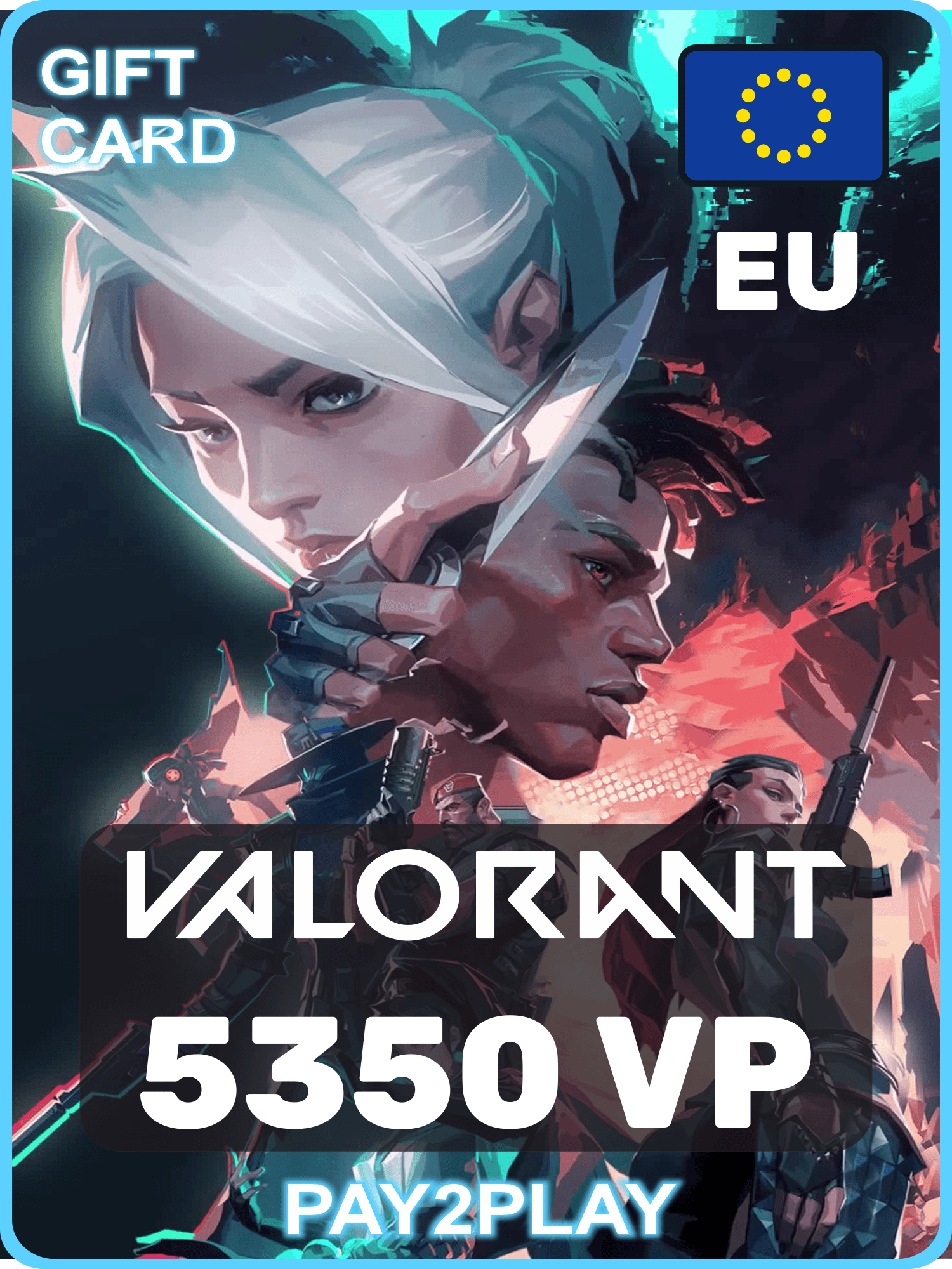 Подарочная карта Valorant 5350 VP, Европа / цифровой код / Valorant Gift Card Europe, 5350 VP
