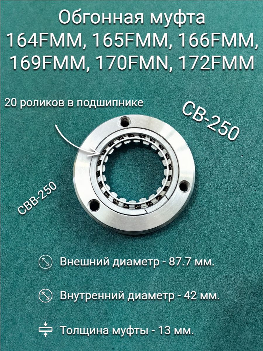 Обгонная муфта 172FMM-3А, 164FMM, 165FMM, 166FMM, 169FMM, 170FMN) CB-250, CBB-250; подходит для мотоцикла Irbis TTR-250, Kayo T2, K1, Flex 250, Garpia