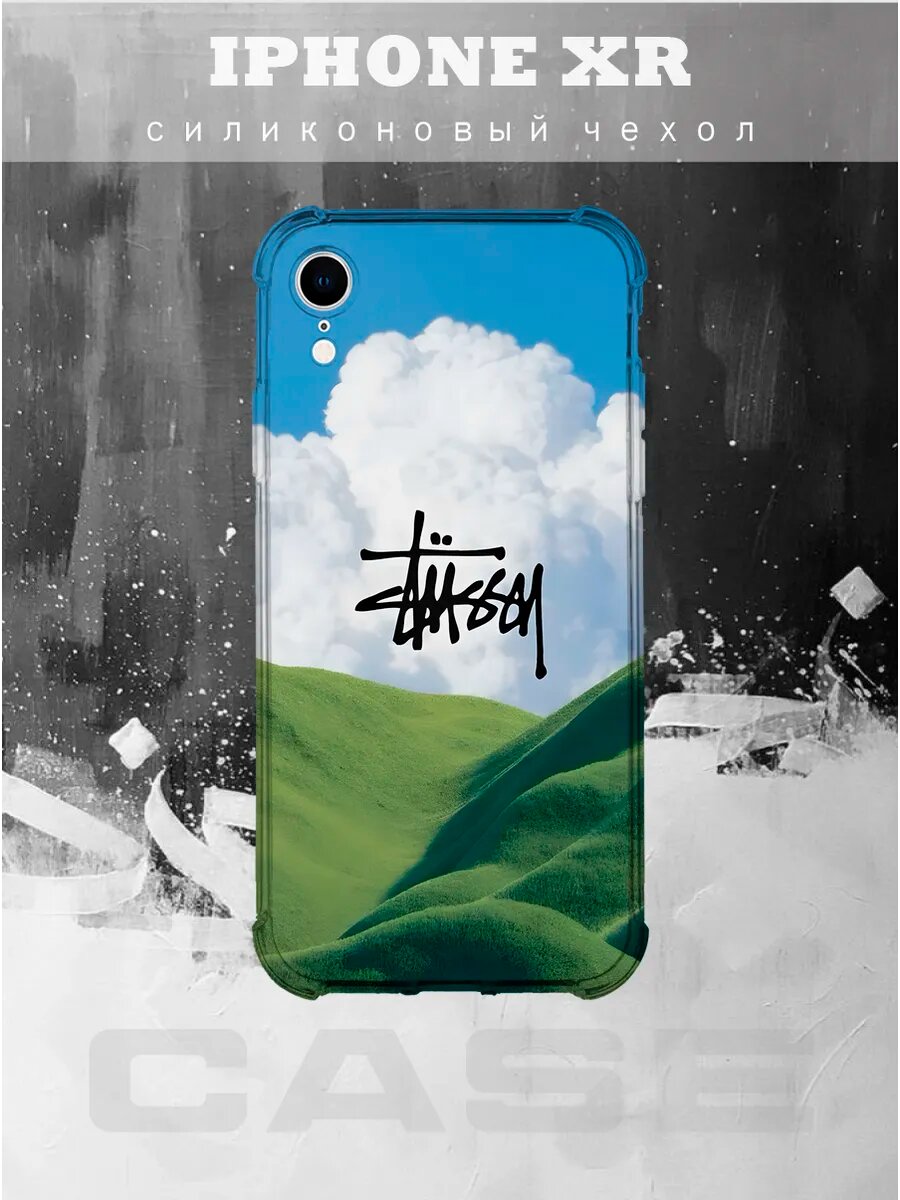 Чехол на IPHONE XR с принтом пейзаж эмблема Stussy