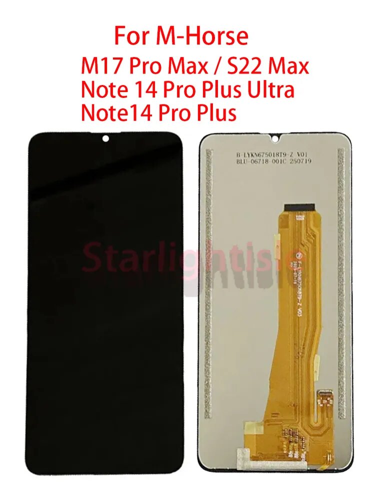 Дисплей на M-horse M17 Pro Max S22 Max Note 14 Pro Plus Ultra Note14 Pro Plus в сборе с тачскрином Черны