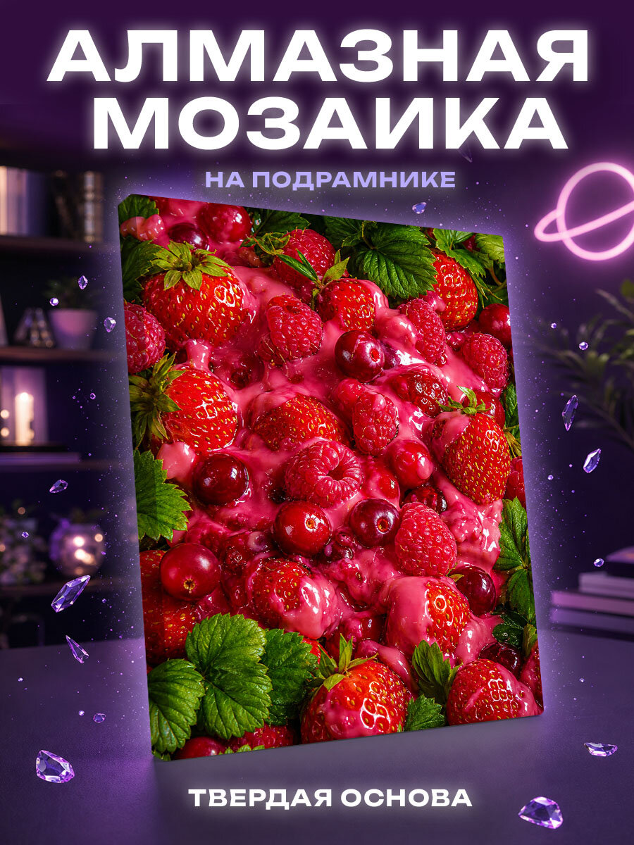 Алмазная мозаика Ягодная волна в зелени
