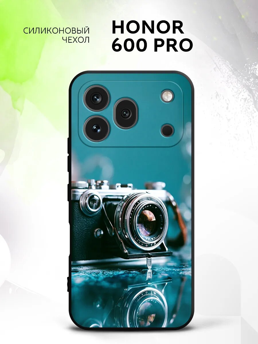 Чехол на Honor 600 Pro, Хонор 600 Про бампер, противоударный, с принтом ретро фотокамера