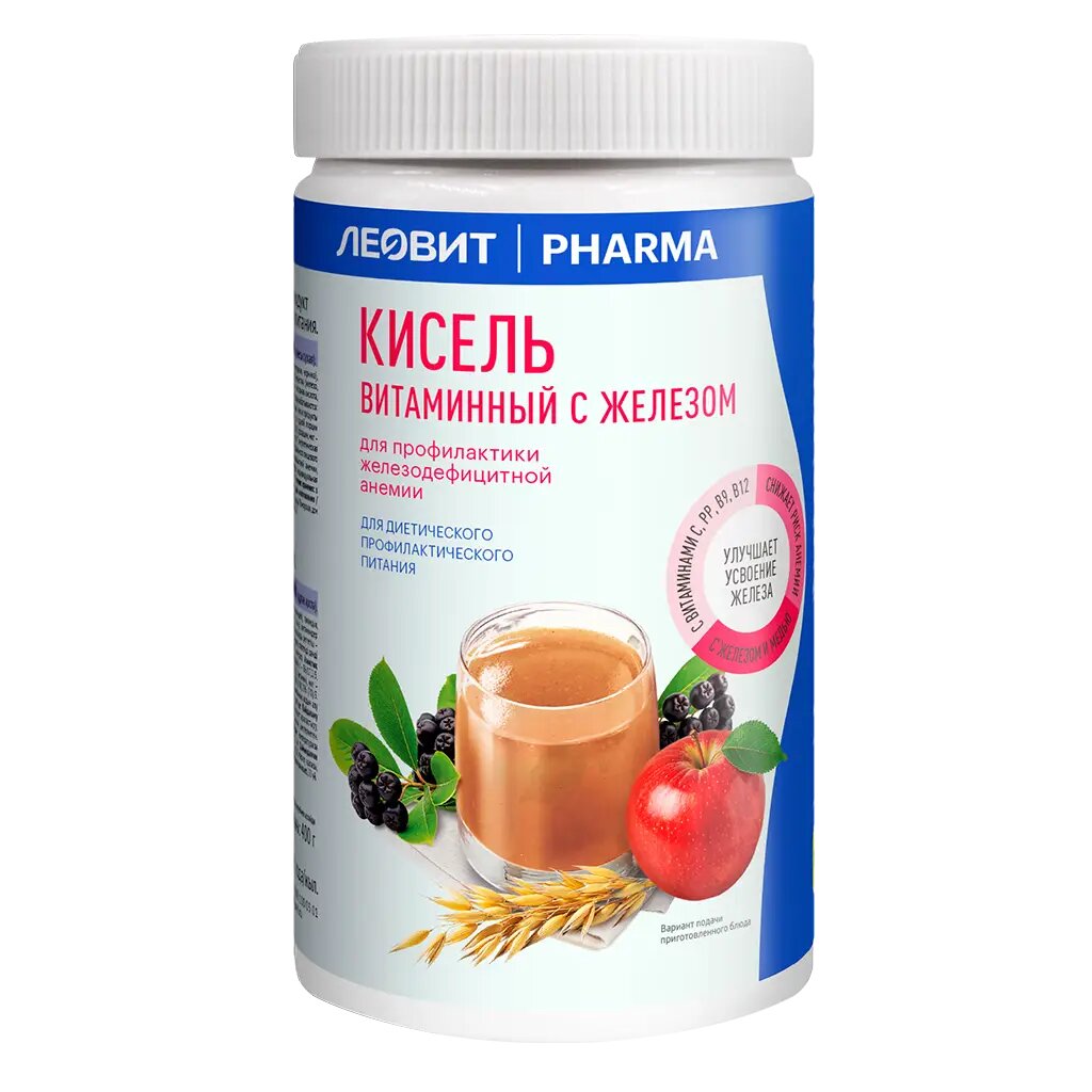 Леовит Pharma Кисель Витаминный с железом банка 400 г 1 шт